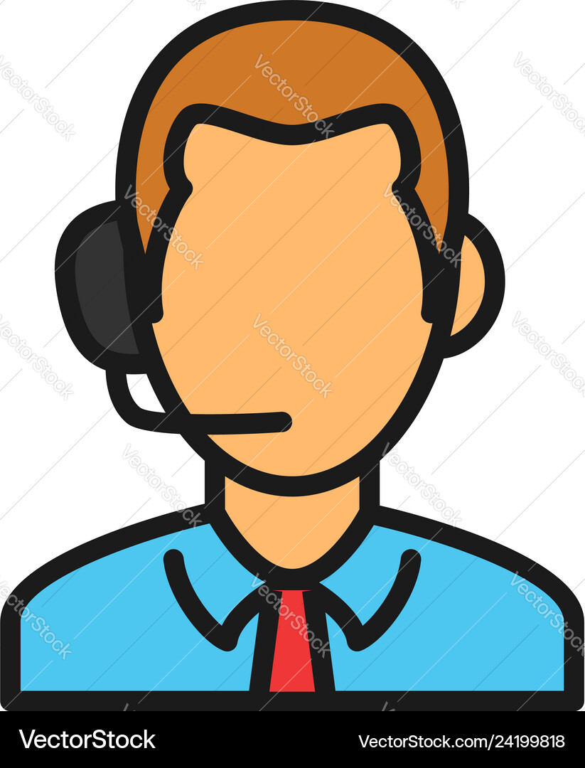 Sport match live commentator icon man hearing Vector Image