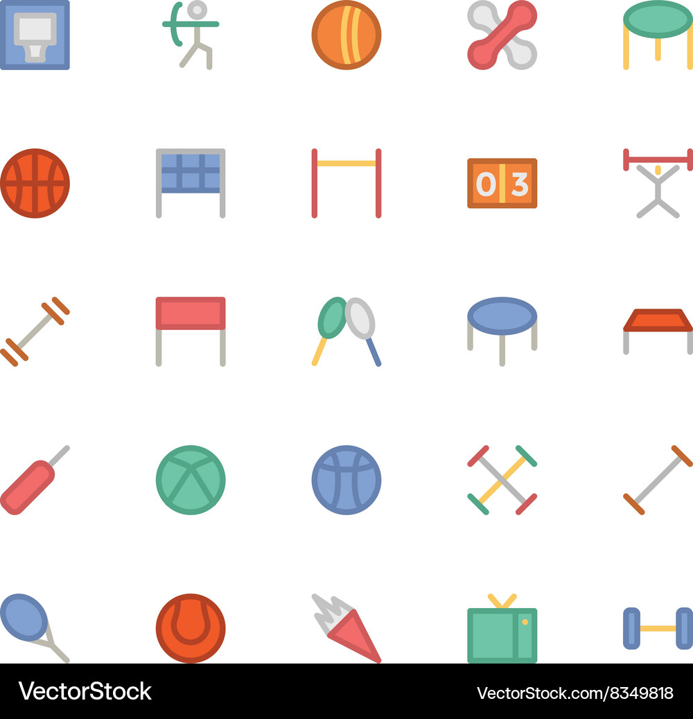 Sports colored icons 5 Royalty Free Vector Image