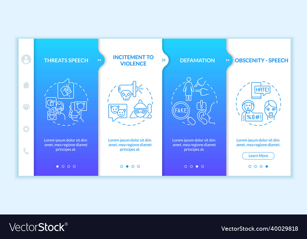 Unprotected expression types onboarding template Vector Image