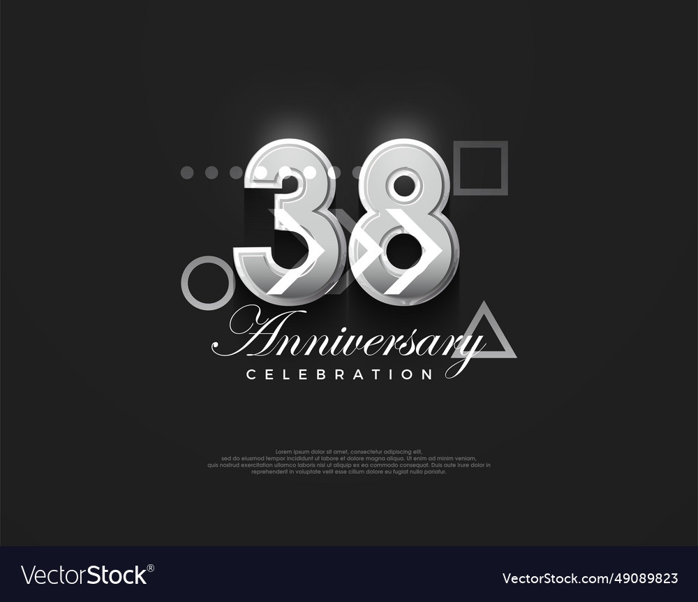 38th anniversary number modern elegant and simple Vector Image 38th anniversary number modern elegant and simple Vector Image