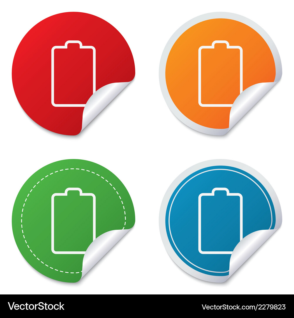 Battery empty sign icon Low electricity symbol Vector Image