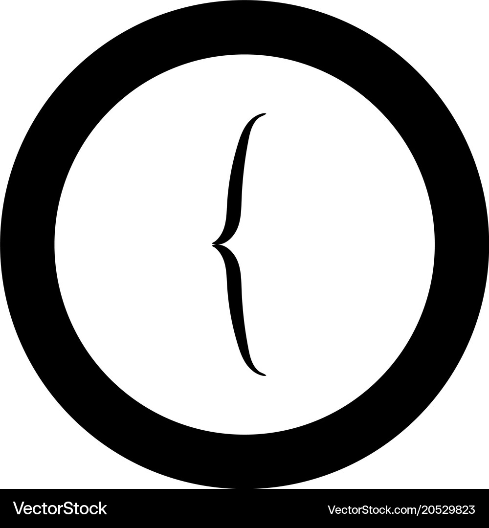 Bracket icon black color in circle Royalty Free Vector Image