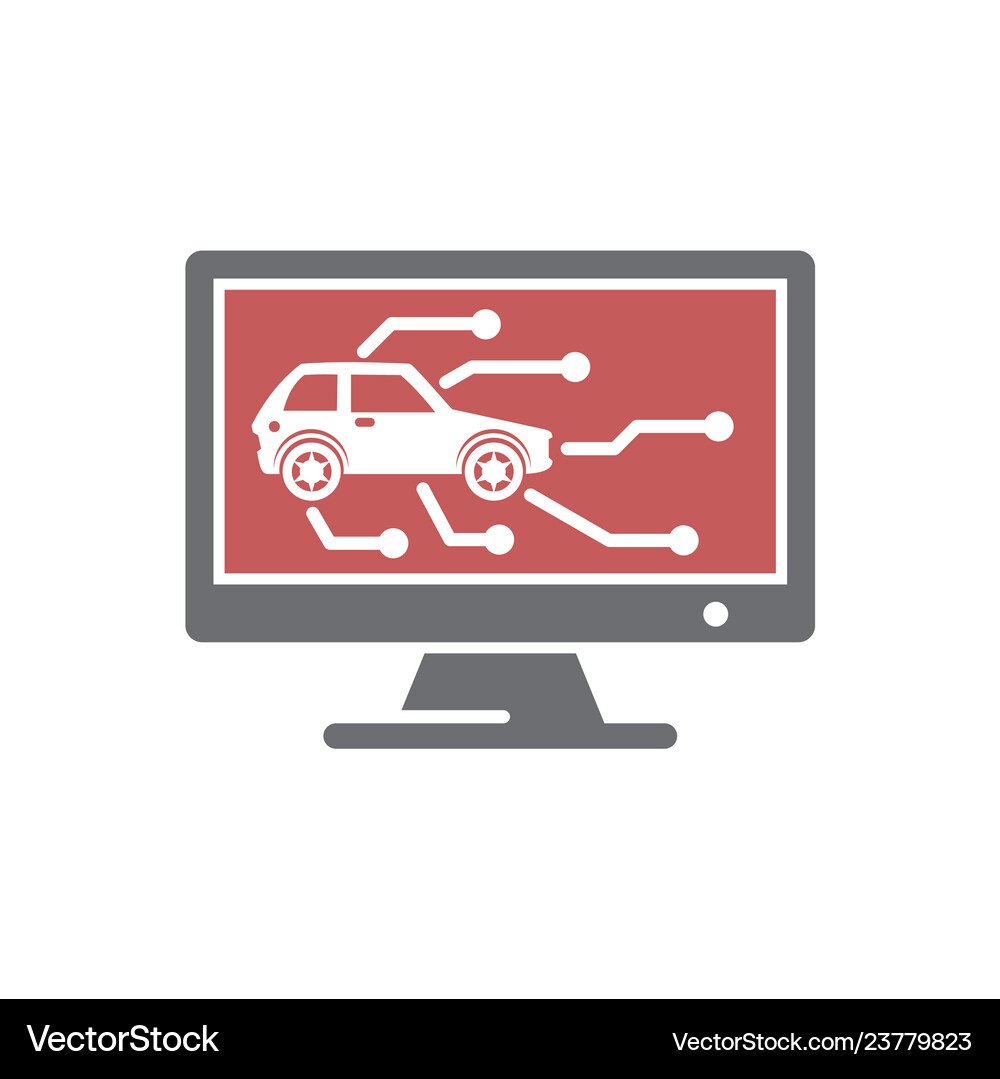 Car service icon on white background for graphic Vector Image