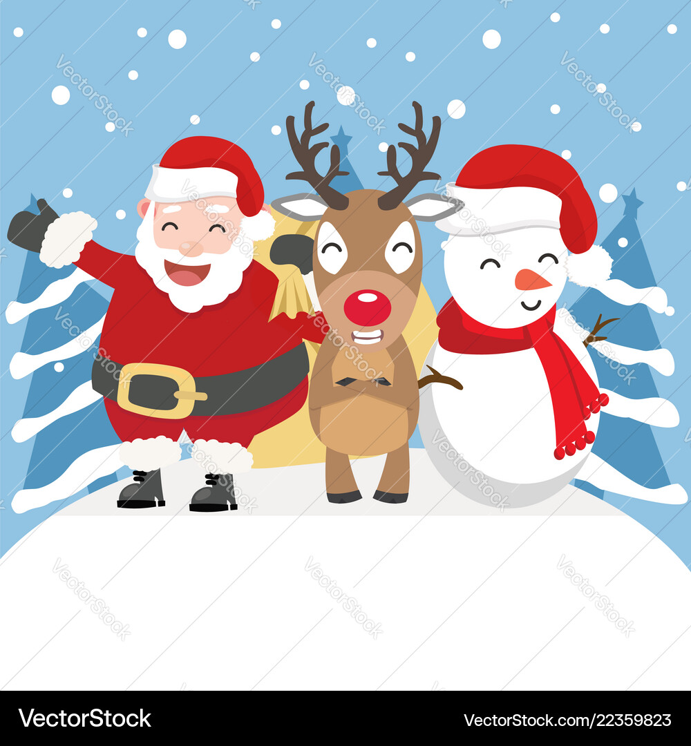 Christmas santa claus with tree background Vector Image