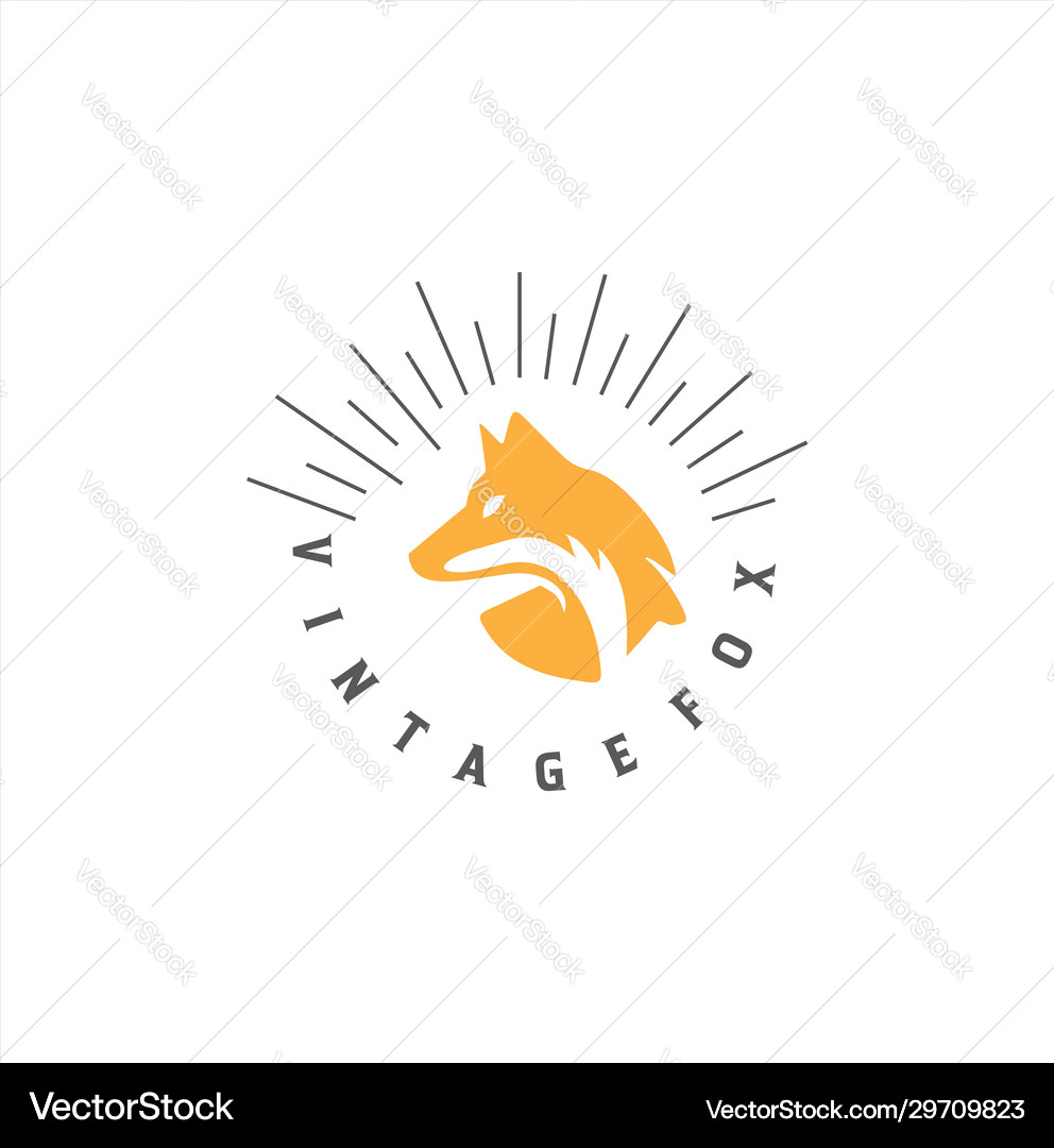 Fox logo hipster vintage retro Royalty Free Vector Image
