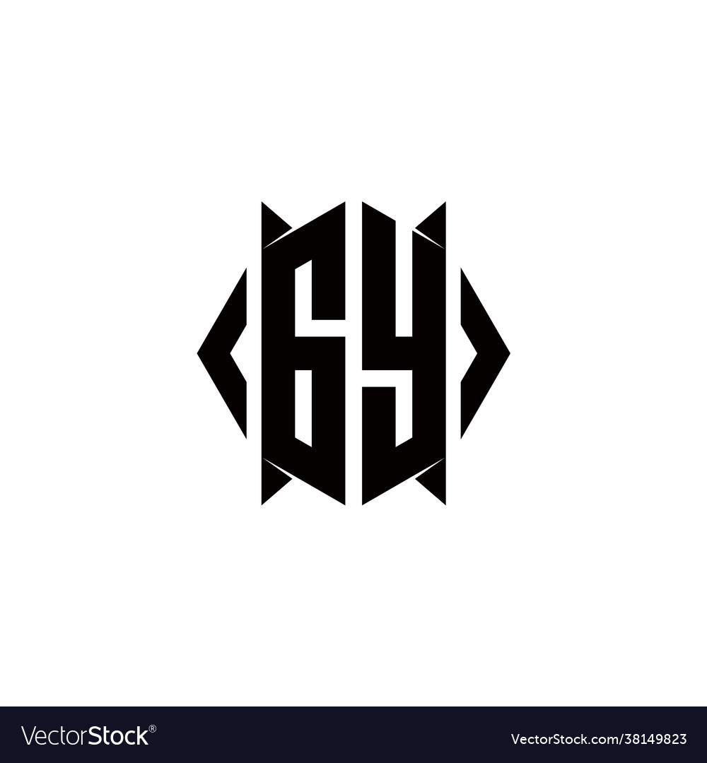 Gy logo monogram with shield shape designs Vector Image