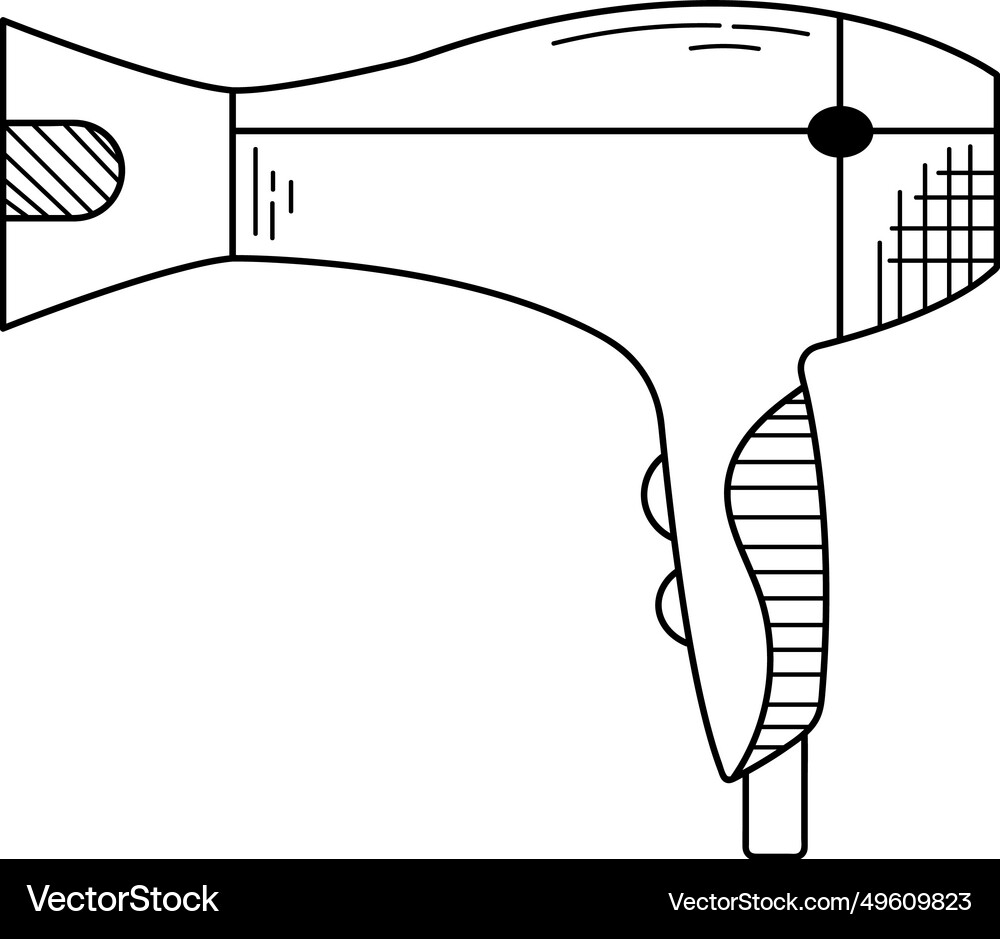 Hair dryer outline Royalty Free Vector Image - VectorStock