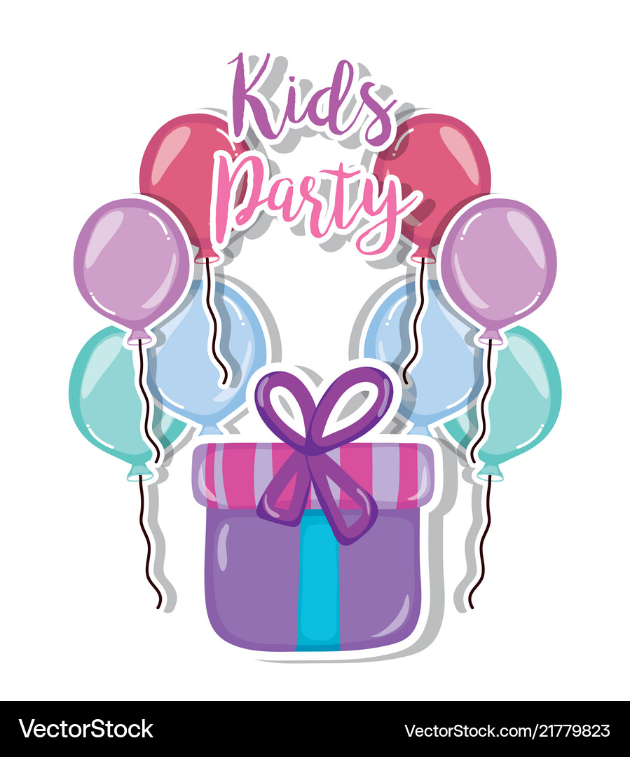 Kids party cartoon Royalty Free Vector Image - VectorStock