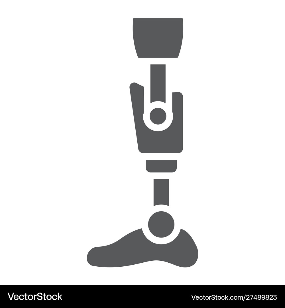 Leg knee prosthesis glyph icon orthopedic Vector Image