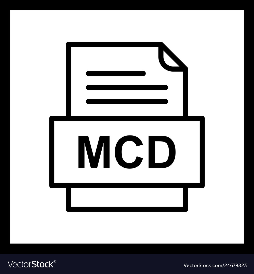 Mcd file document icon Royalty Free Vector Image