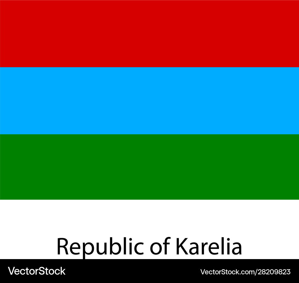 Republic karelia flag isolated on white Royalty Free Vector