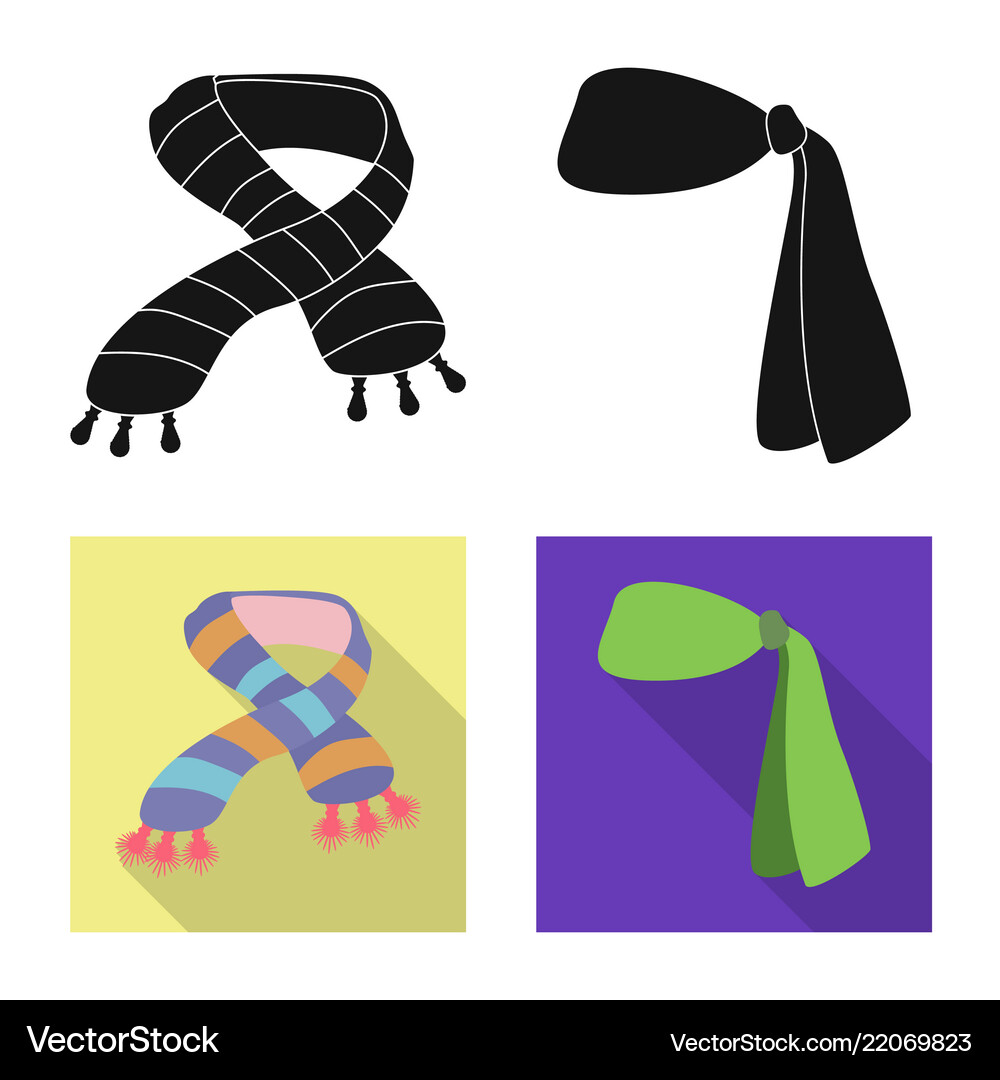 Scarf and shawl sign set Royalty Free Vector Image