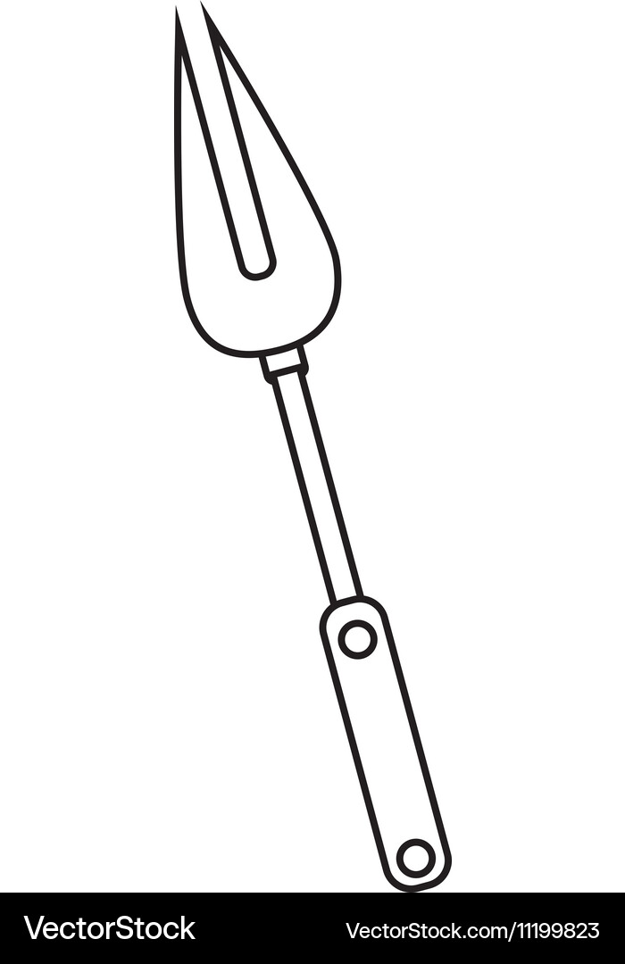 Silhouette black with big fork frying Royalty Free Vector