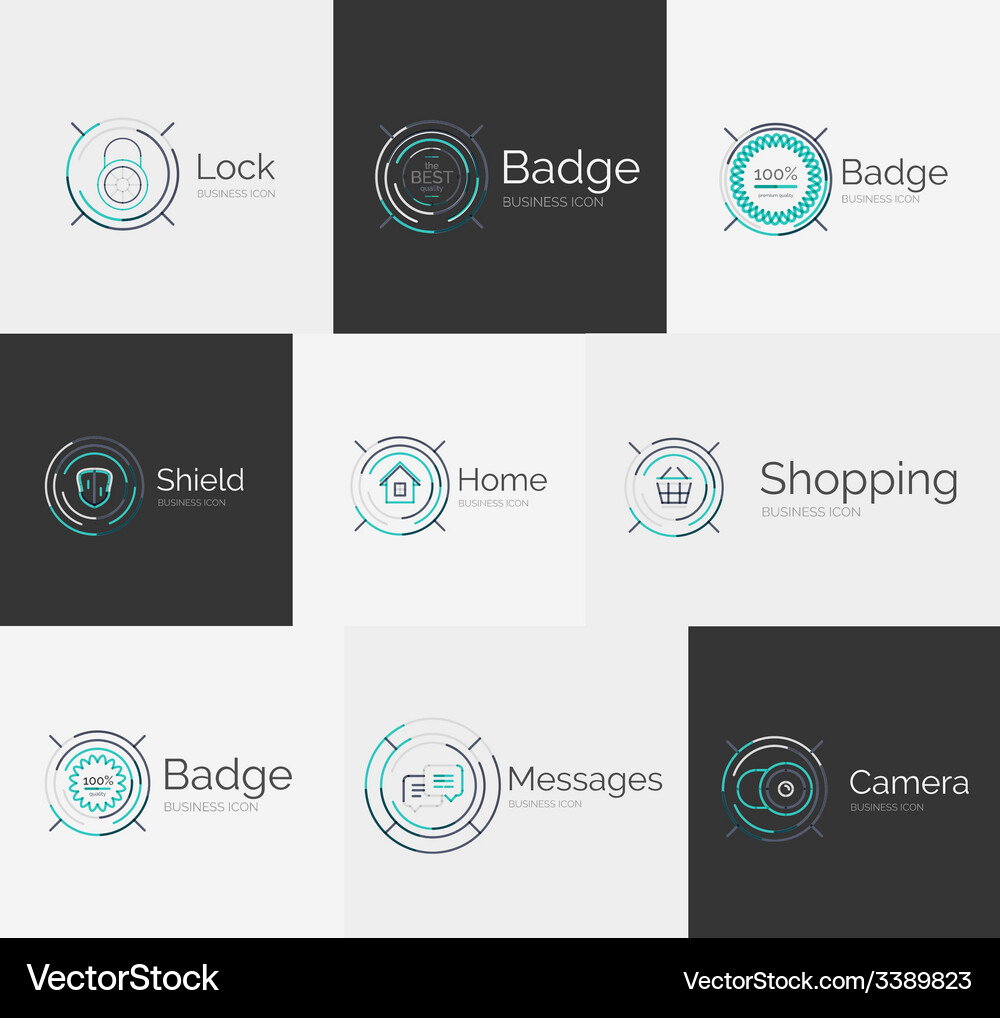 Thin line neat design logo collection Royalty Free Vector