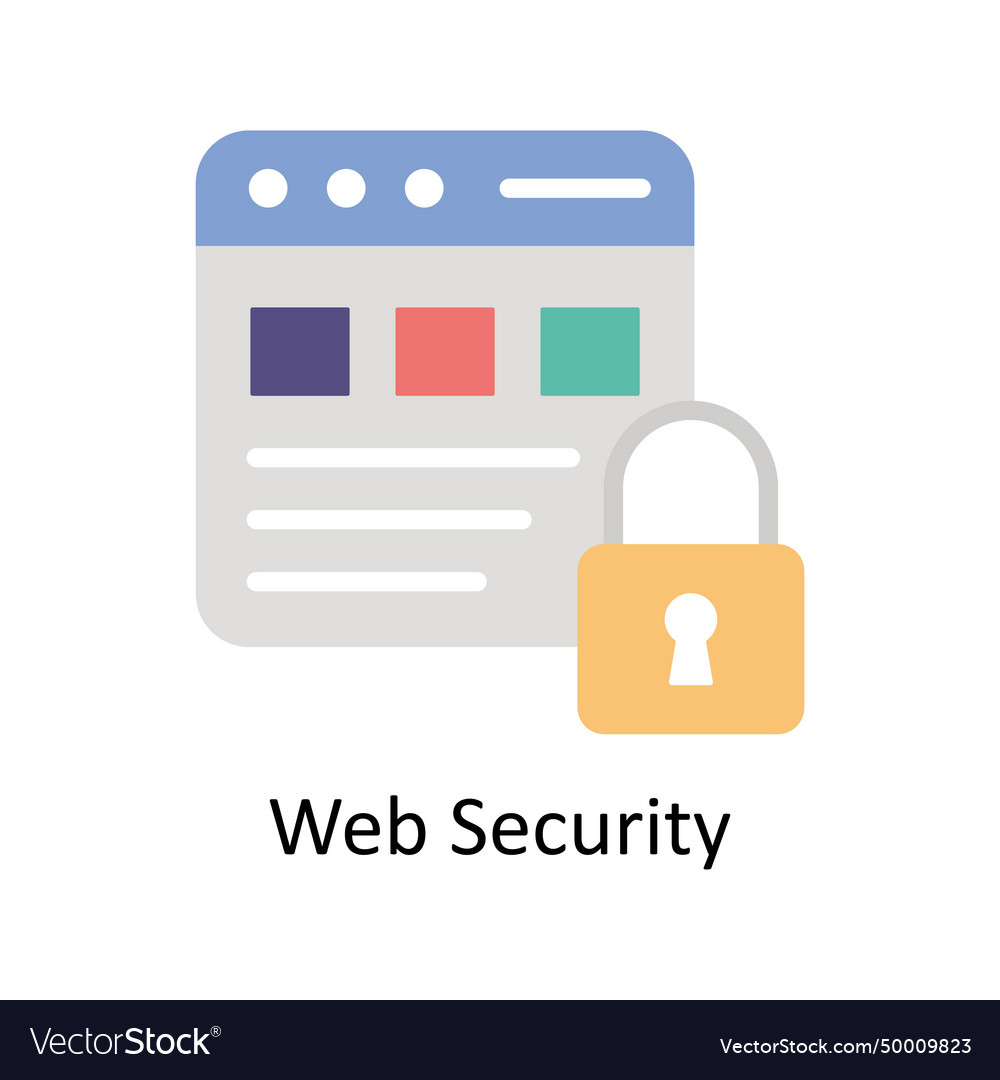 Web security flat icon style Royalty Free Vector Image