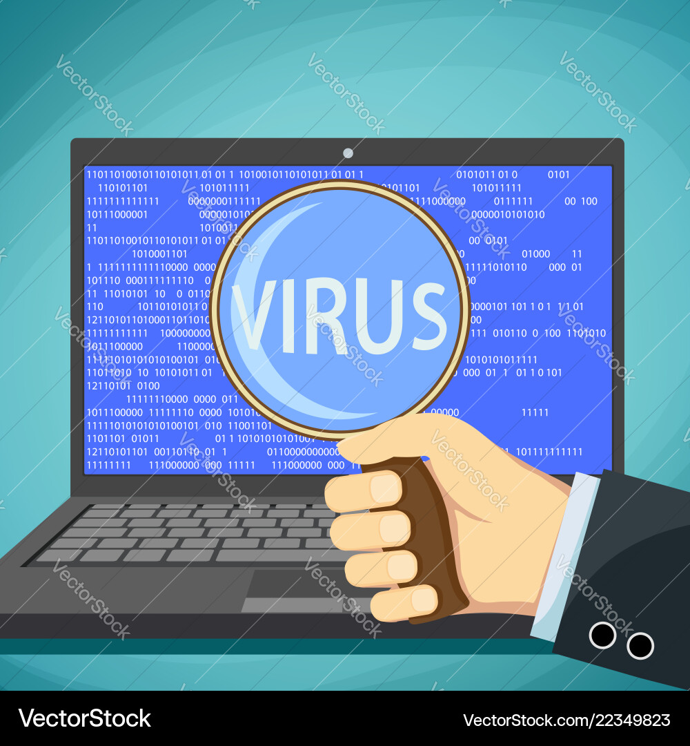 Word virus on the laptop screen Royalty Free Vector Image