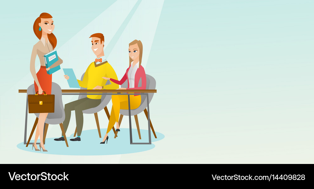 Business partners working in office Royalty Free Vector