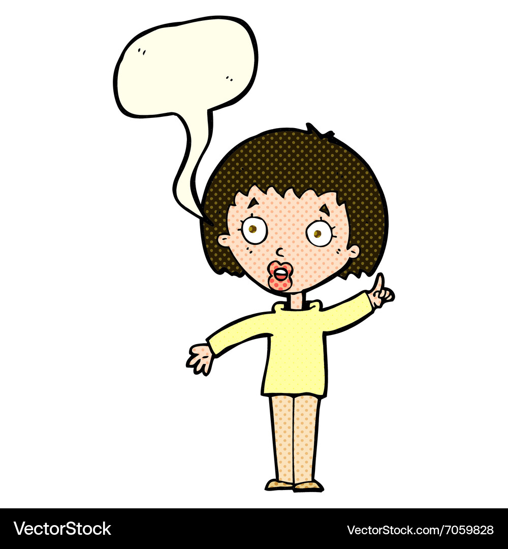 Cartoon woman explaining her point with speech Vector Image