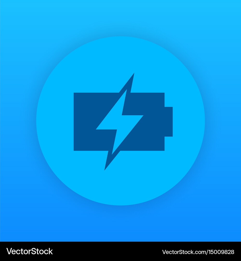 Charging battery icon round pictograph Royalty Free Vector
