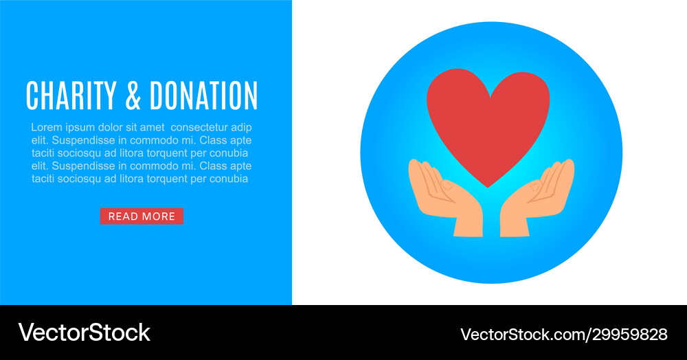 Charity and donation help web banner with hands Vector Image