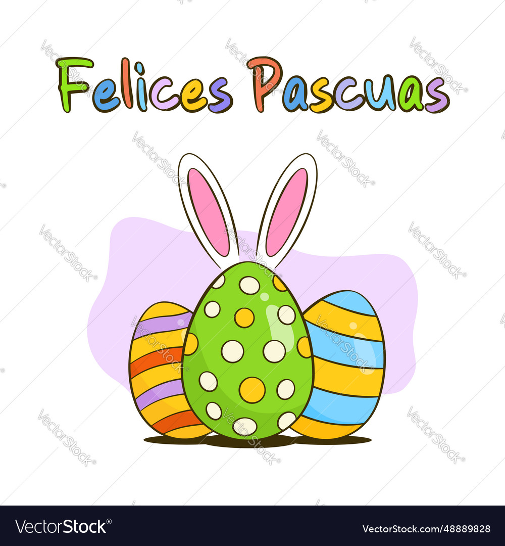 Colorful easter card concept in spanish Royalty Free Vector