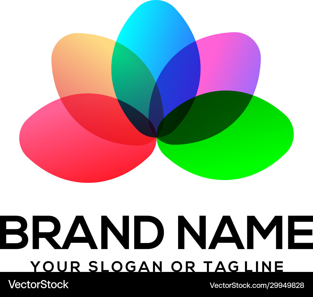 Colorful lotus logo design Royalty Free Vector Image