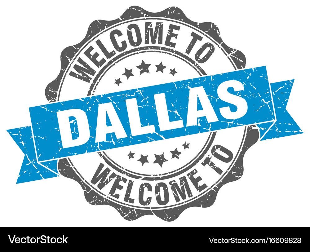 Dallas round ribbon seal Royalty Free Vector Image