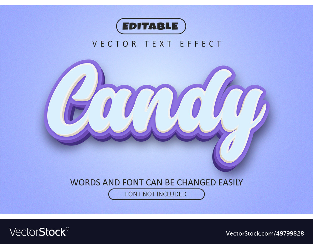 Editable candy text style effect Royalty Free Vector Image