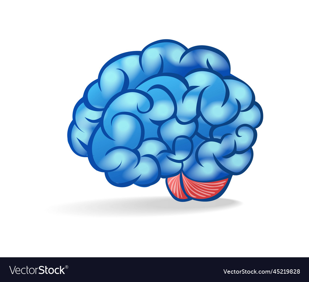 Flat Isometric 3d Abstract Brain Image Concept Vector Image