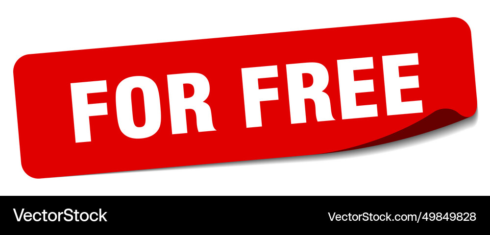 For free sticker for free label Royalty Free Vector Image