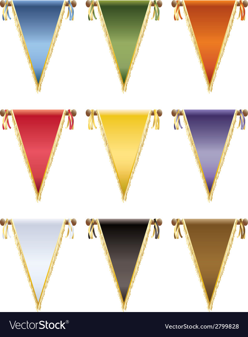 Glossy pennants Royalty Free Vector Image - VectorStock