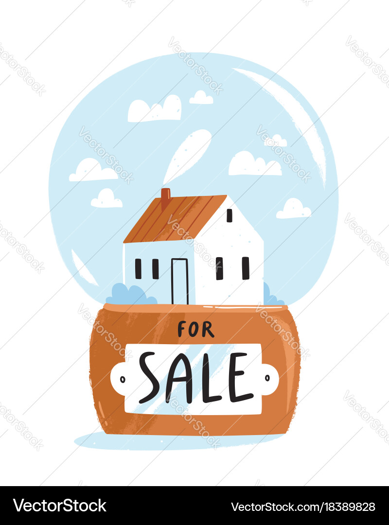 House for sale isolated Royalty Free Vector Image