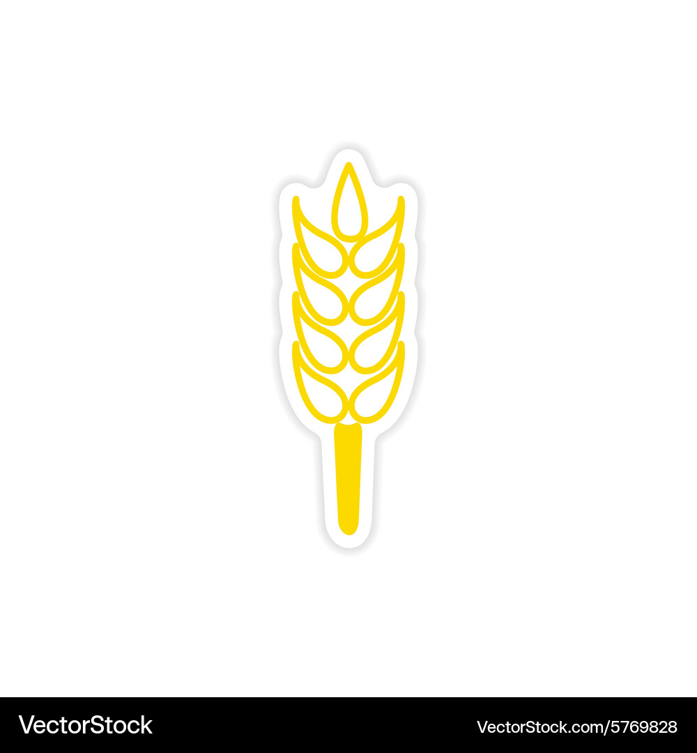 Icon sticker realistic design on paper wheat Vector Image