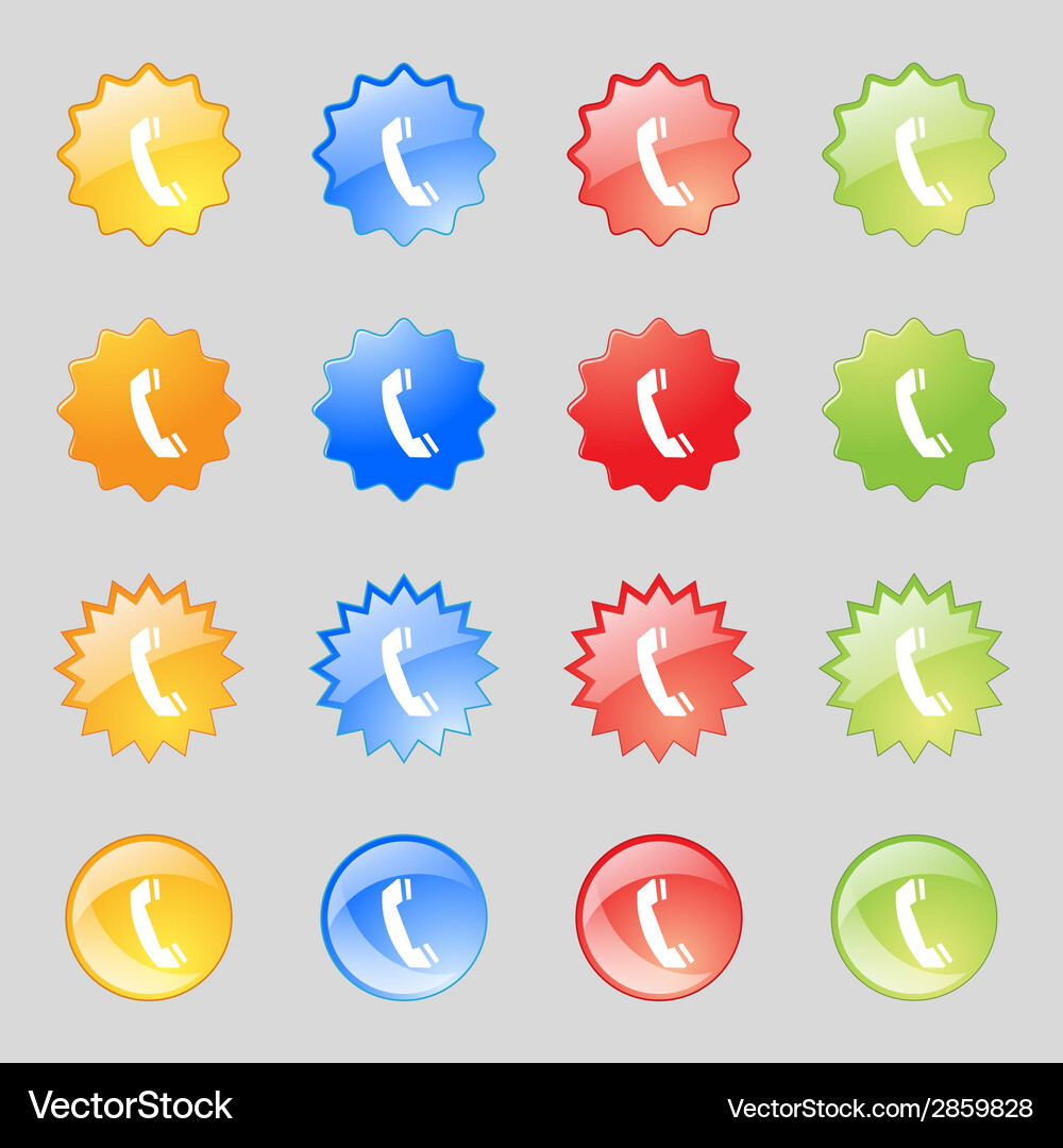 Phone sign icon support symbol call center set Vector Image