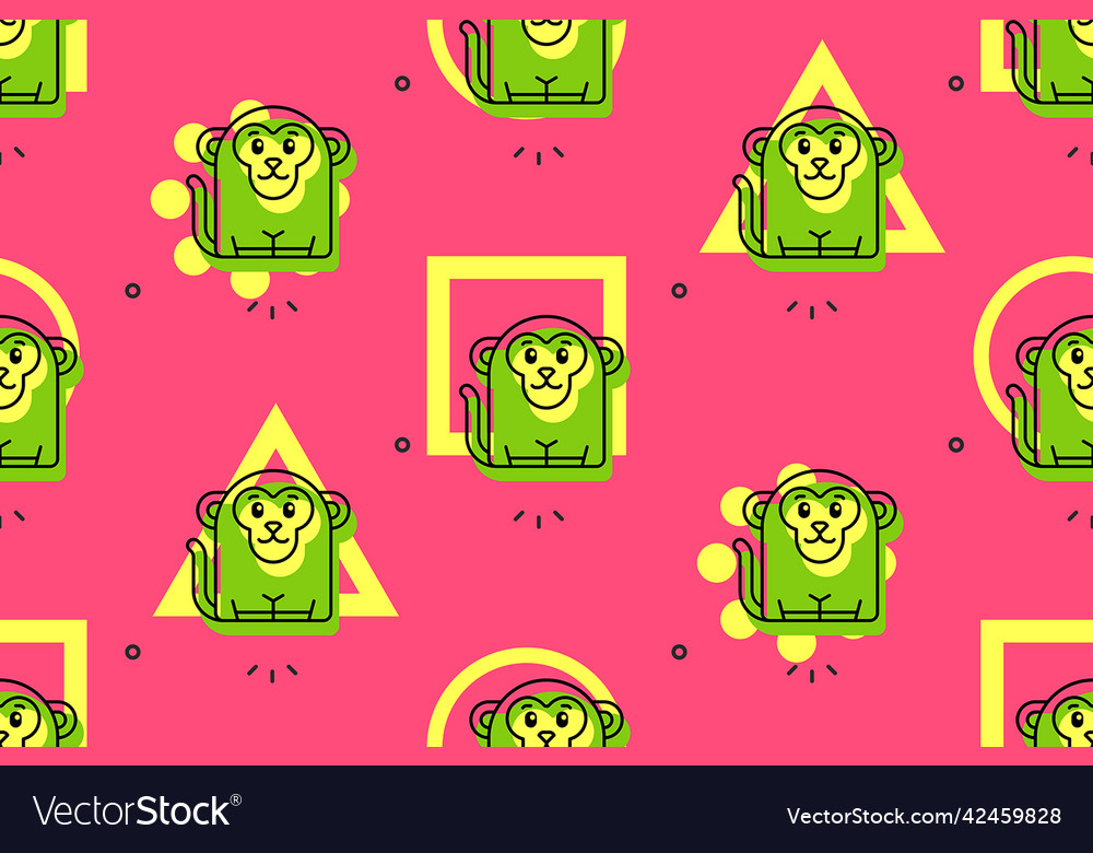 Seamless pattern with monkeys Royalty Free Vector Image