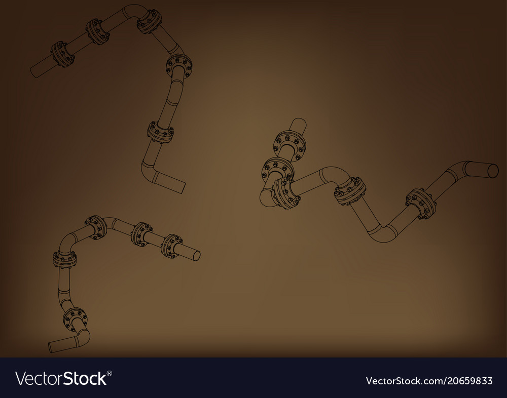 3d model an pipeline Royalty Free Vector Image