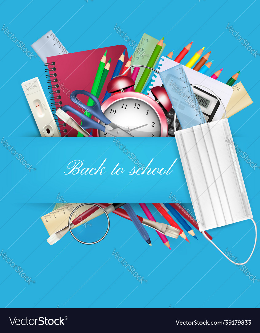 Back to school during with pandemic covid-19 Vector Image