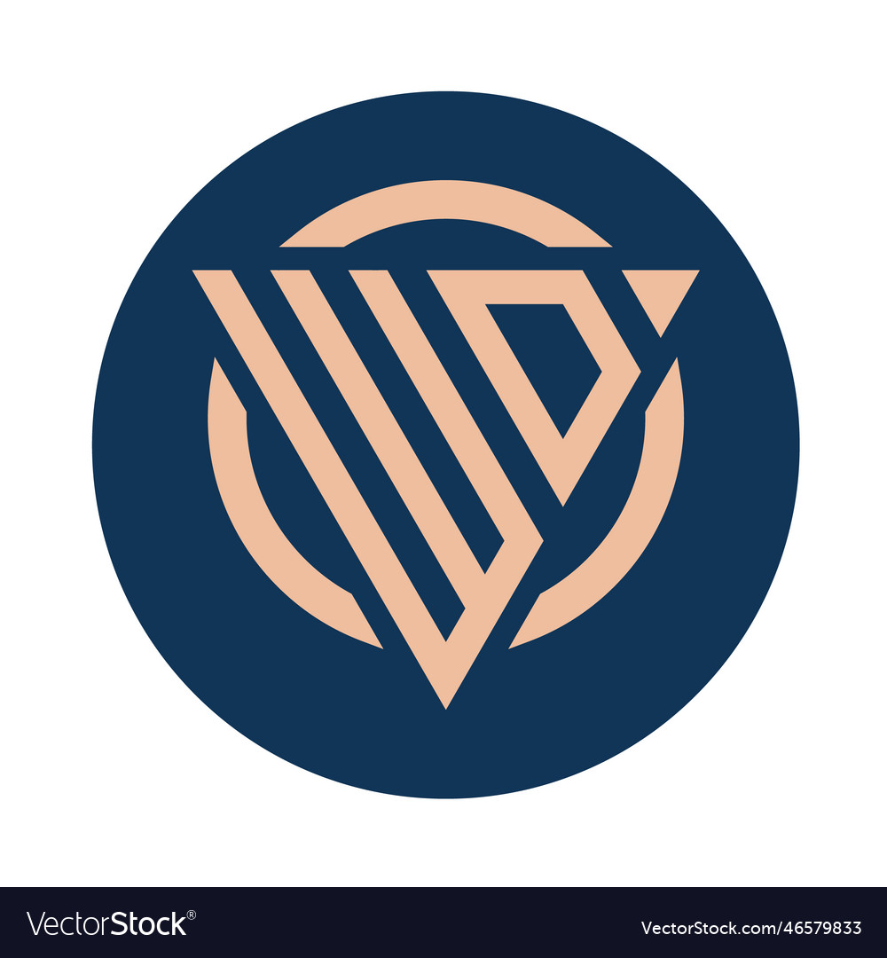 Creative simple initial monogram wd logo designs Vector Image