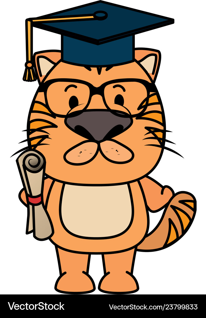 Cute little tiger character Royalty Free Vector Image