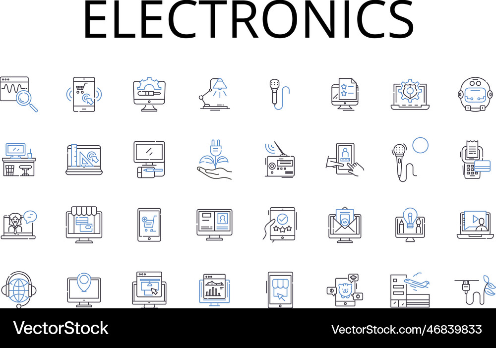 Electronics line icons collection technology Vector Image