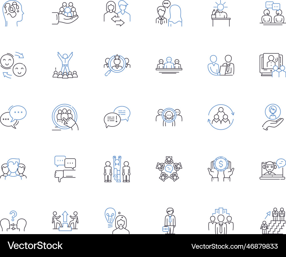 Guiding line icons collection mentoring Royalty Free Vector