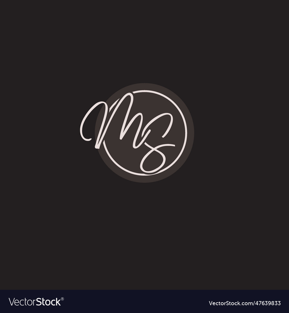 Initials ms logo monogram with simple circle line Vector Image