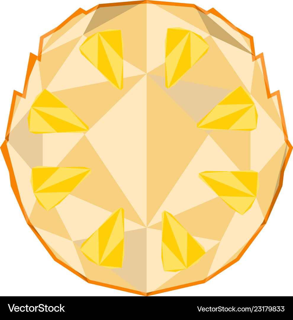 Isolated low poly pineapple cut Royalty Free Vector Image