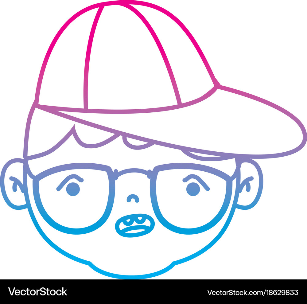 Line avatar boy head with hairstyle design Vector Image