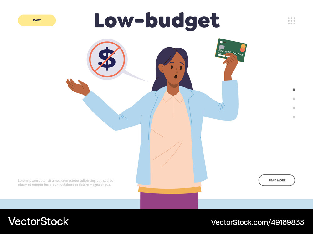 Low budget problem and financial trouble landing Vector Image