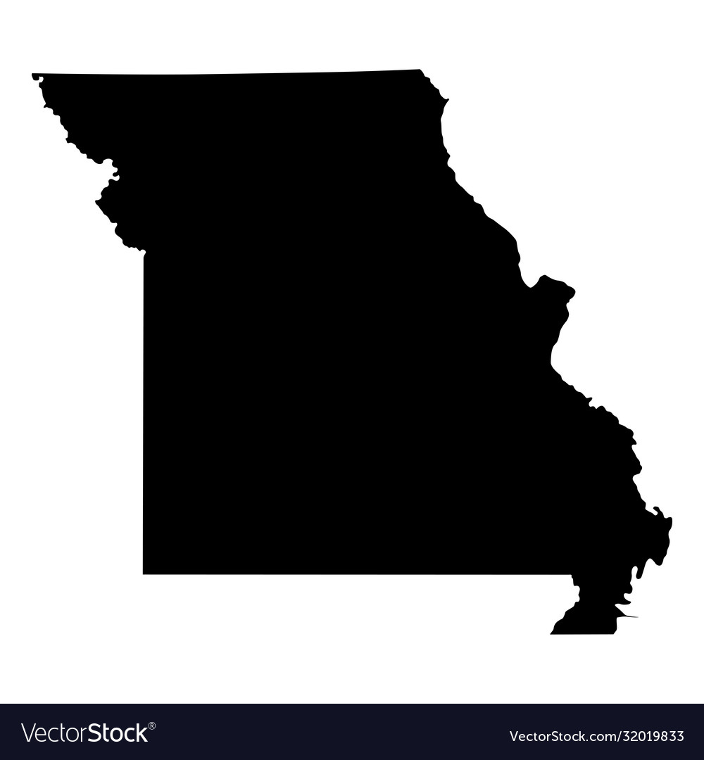 Missouri mo state border usa map solid Royalty Free Vector