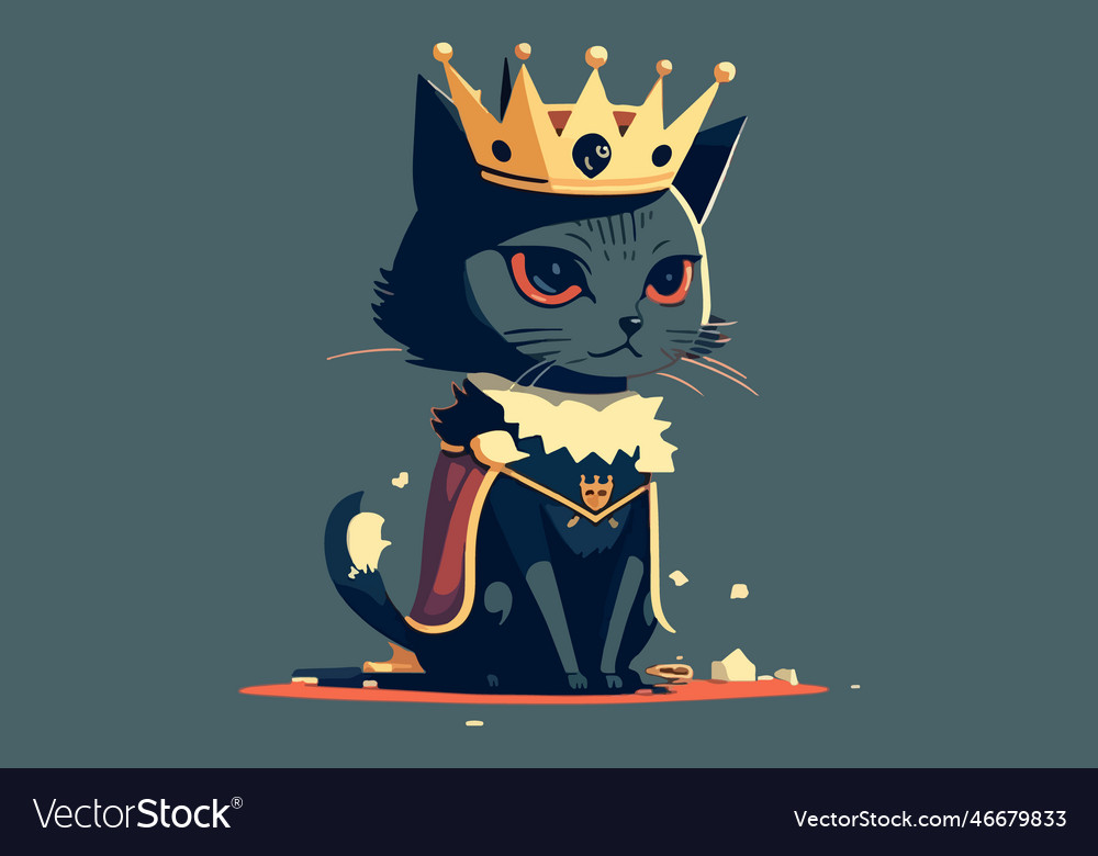 Queen cat Royalty Free Vector Image - VectorStock