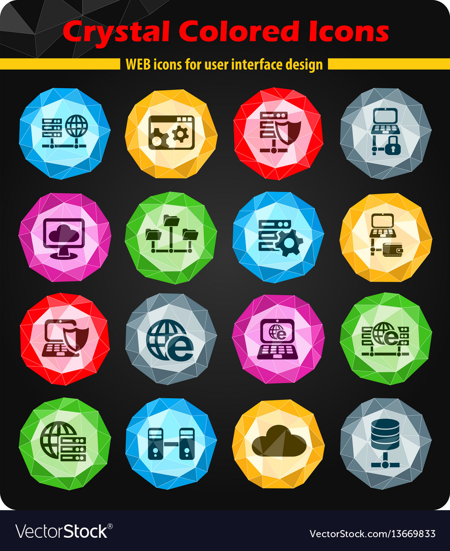 Server icon set Royalty Free Vector Image - VectorStock