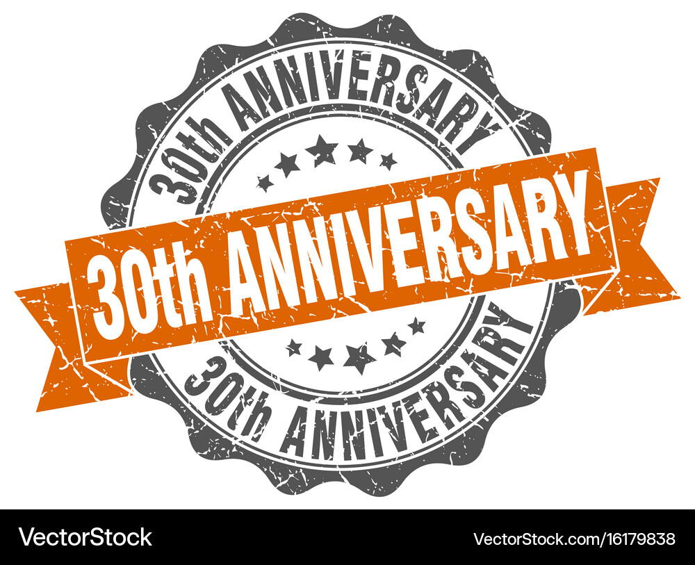 30th anniversary stamp sign seal Royalty Free Vector Image