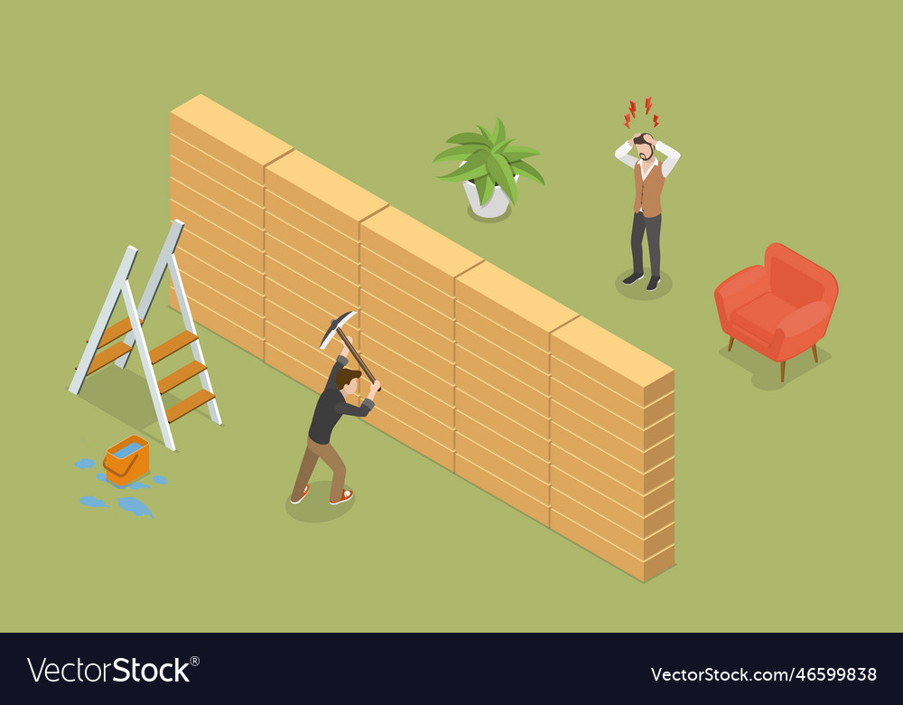 3d isometric flat conceptual Royalty Free Vector Image